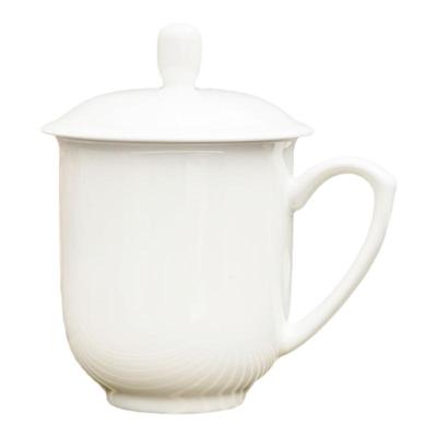 白瓷茶杯单位会议杯定制刻字水杯