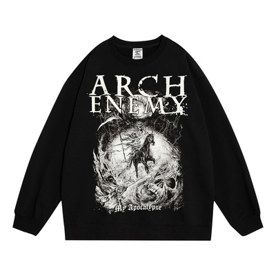 骷髅摇滚卫衣男款上衣打底衫秋冬