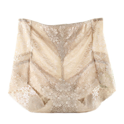 日本中高腰塑身收小腹蕾丝内裤