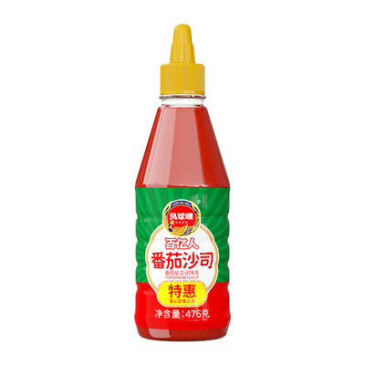 凤球唛新疆番茄酱沙司476g商用批发挤压瓶手抓饼摆摊小吃瓶装薯条
