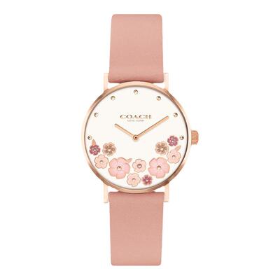 蔻驰茶玫瑰表盘石英女士手表礼物