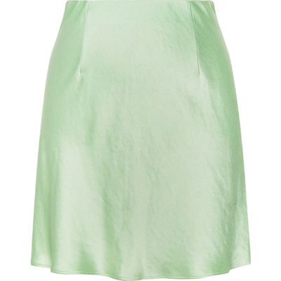 superr 复古两色光泽感醋酸中腰短百搭半裙女原创设计小众