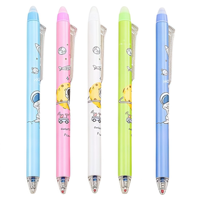 高颜值宇航员可擦中性笔热可擦笔蓝黑笔芯0.5顺滑刷题小学生专用