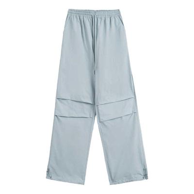 褶皱街头自然腰抽绳束脚工装裤