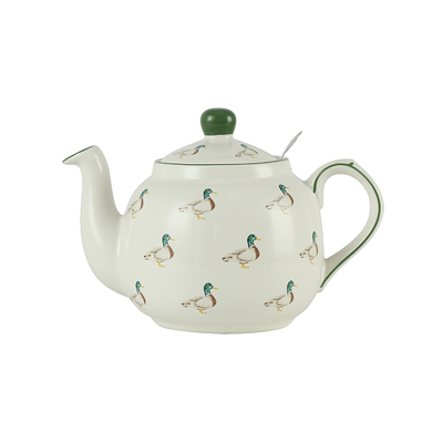 London Pottery 田园鸭子滤网陶瓷茶壶1200ml大容量英式创意茶壶