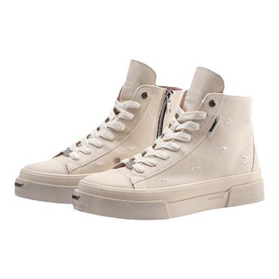 veemes做旧高帮帆布鞋