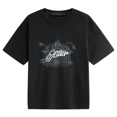 太平鸟Daria Song 联名合作系列圆领印花短袖T恤重磅潮流t