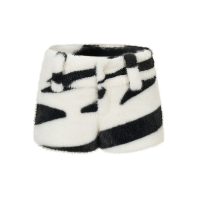 斑马纹毛毛短裤HiimDai