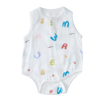 种子家无袖竹棉包屁衣透气凉爽