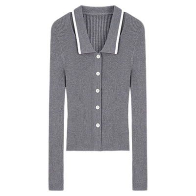 HPLY荷比俪2025秋新款女可机洗绵羊毛经典翻领时尚通勤修身羊毛衫