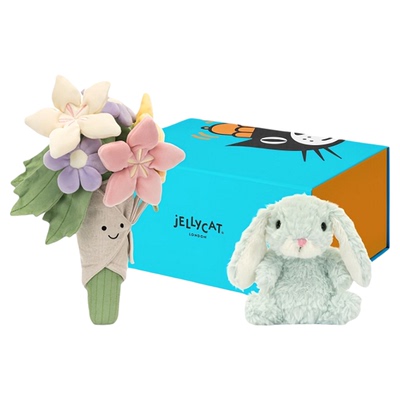 JELLYCAT 心意所至礼盒 手捧花兔子 毛绒玩偶 公仔礼物 BUN260885