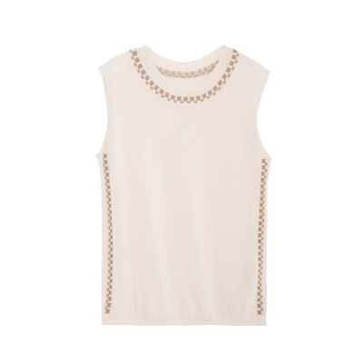 早秋新款纯色圆领针织背心