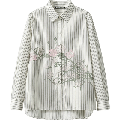 播商场同款Zhang Hui联名系列条纹衬衫女春秋新款BDS1CD1407