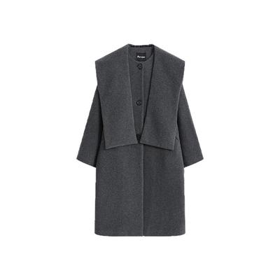 MarcMoore灰色双面呢大衣