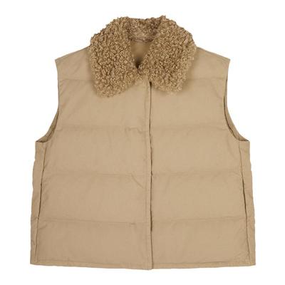 JNBY/江南布衣秋冬羽绒服背心无袖马甲复古仿羊羔毛领5O0C12620