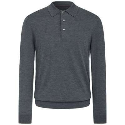 纯羊毛男士翻领羊毛polo衫