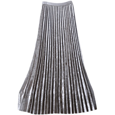 丝绒百褶半身裙厚款A型