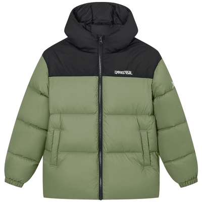 特步童装冬季新款男童女童中大童运动休闲连帽拉链保暖防风羽绒服