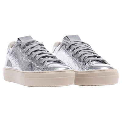 P448 THEA 女士全银色厚底金属色时尚运动休闲鞋板鞋