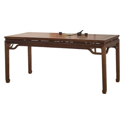 明式书桌马蹄画案黑胡桃木新中式干泡茶台茶桌宋式实木书房写字桌