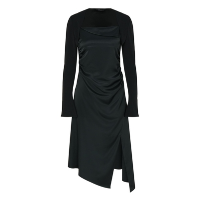 IDPAN通勤不对称开叉吊带裙