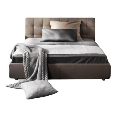 意式极简真皮小户型储物双人床