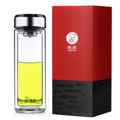 便携泡茶无铅双层玻璃杯