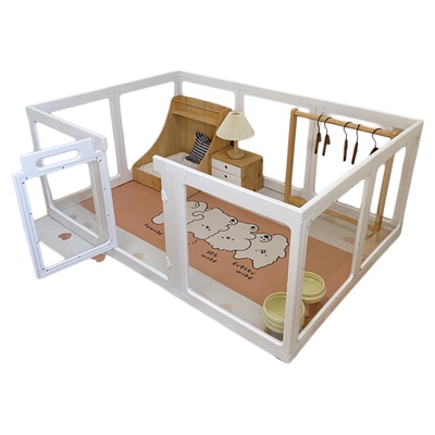 毛孩宠物狗围栏透明亚克力室内狗狗小型犬比熊狗笼拼接隔离栅栏