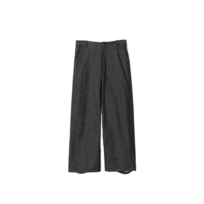 UNMUTE宽脚口宽松水洗牛仔裤