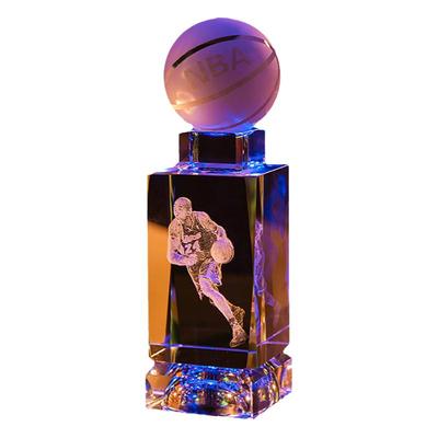 发光水晶篮球摆件球星装饰品礼物