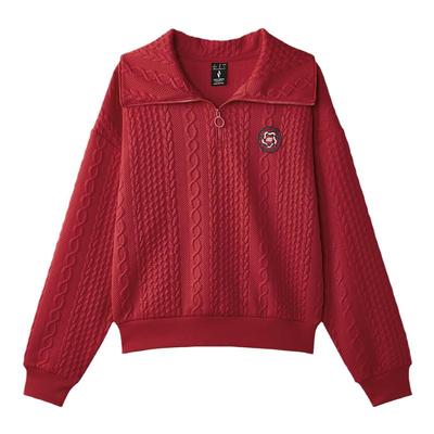 斯凯奇新年系列女子时尚翻领卫衣