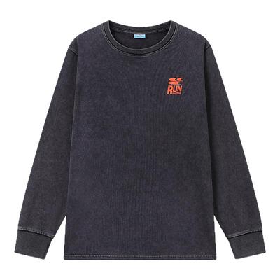 CryingCenter 阳光晒褪质感 Run Together一起跑步长袖上衣