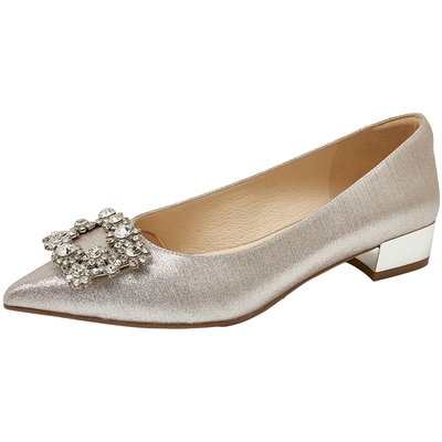 康莉仙女风单鞋尖头气质婚鞋