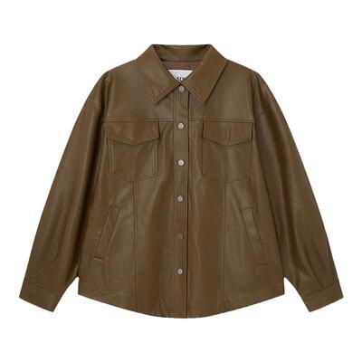 SLY 24冬季新品美式复古风美拉德皮衣夹克外套女038HAL30-0011