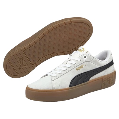 PUMA彪马女子低帮白棕松糕鞋蕾哈娜厚底增高百搭反毛皮板鞋373037