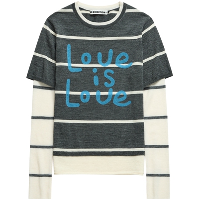 NO DIRECTION+假两件条纹针织衫N610107620A