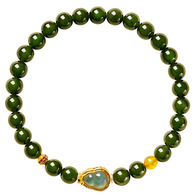 宫里上新天然和田玉葫芦手链