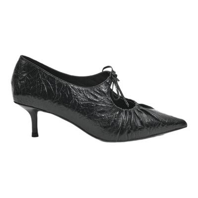 UDV小羊皮黑色高跟鞋女2025春季新款尖头浅口单鞋柔软舒适细跟鞋