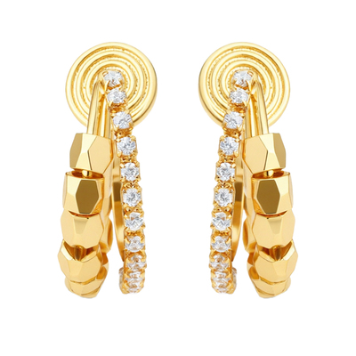 ZTX 轻奢耳夹无耳洞女满钻小圈耳饰气质高级感百搭无痛蚊香盘耳环