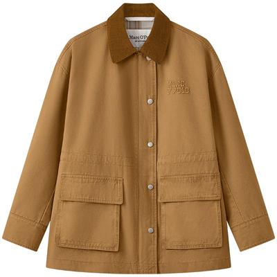 MOP美拉德复古拼色牛仔外套女