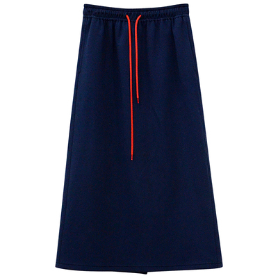 333sss  高克重松紧腰抽绳卫裙半身裙长裙 显瘦包臀裙子女秋冬