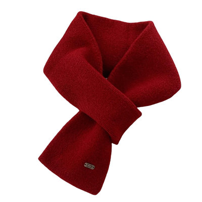 含羊毛交叉针织小围巾女秋冬季