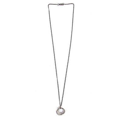 WM风格纯银三环戒指项链