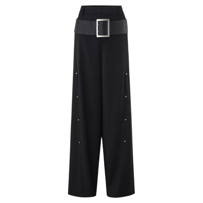 uhot诱货 2025秋冬女士休闲阔腿裤长裤配腰带银泰百货 301590