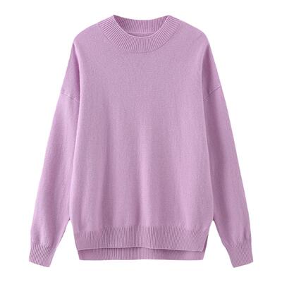 纯羊毛羊绒打底衫侧开叉设计