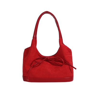 复古麂皮绒手提菜篮包包女托特包