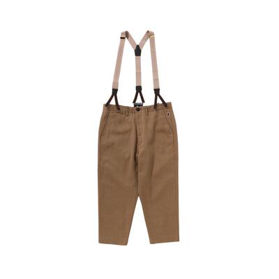 BAPE猿人胡子刺绣标羊毛背带裤