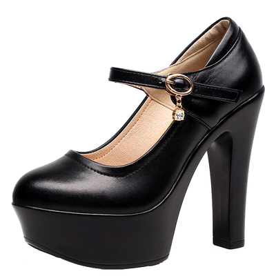 真皮恨天高走秀高跟鞋