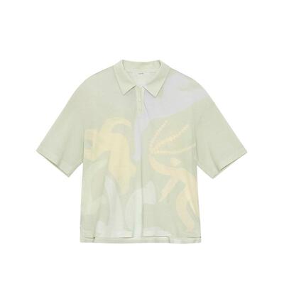 ZUCZUG印花珠地针织布polo领T恤