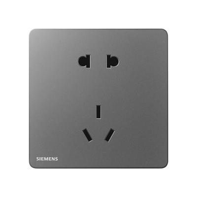 西门子开关睿宸深灰银空调插座三插单双控五孔USB家用电脑全屋套